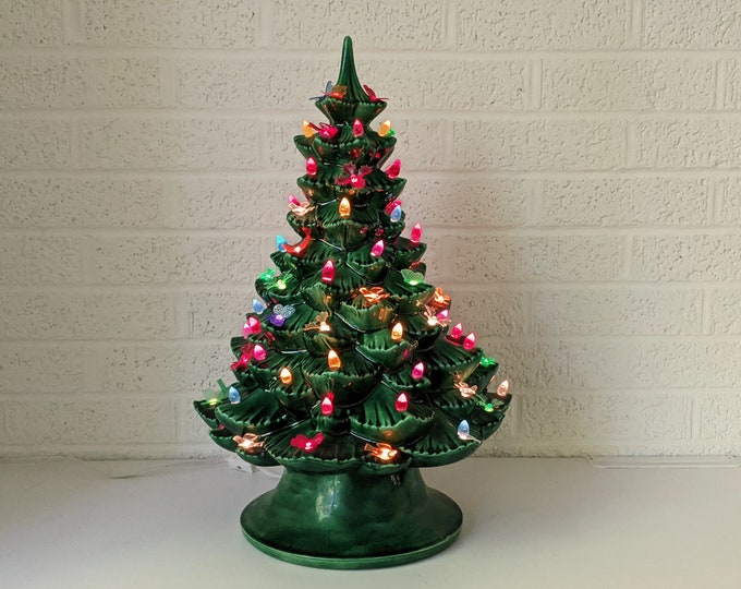 Vintage Ceramic Christmas Tree and Music Box With Lights | Lighted 19 ...