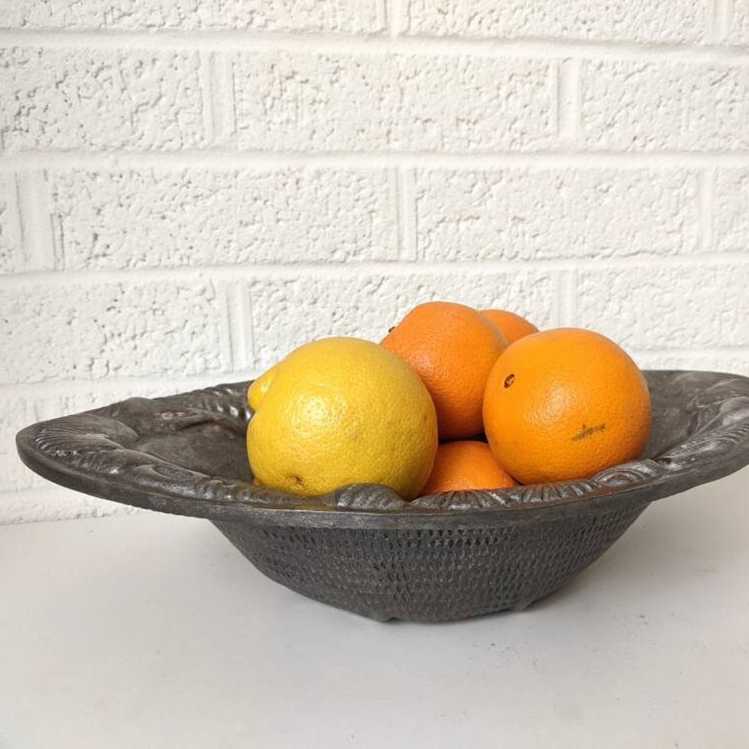 Vintage Seashell Bowl Cast Aluminum | Oval Shaped Bowl With Shells - Etsy