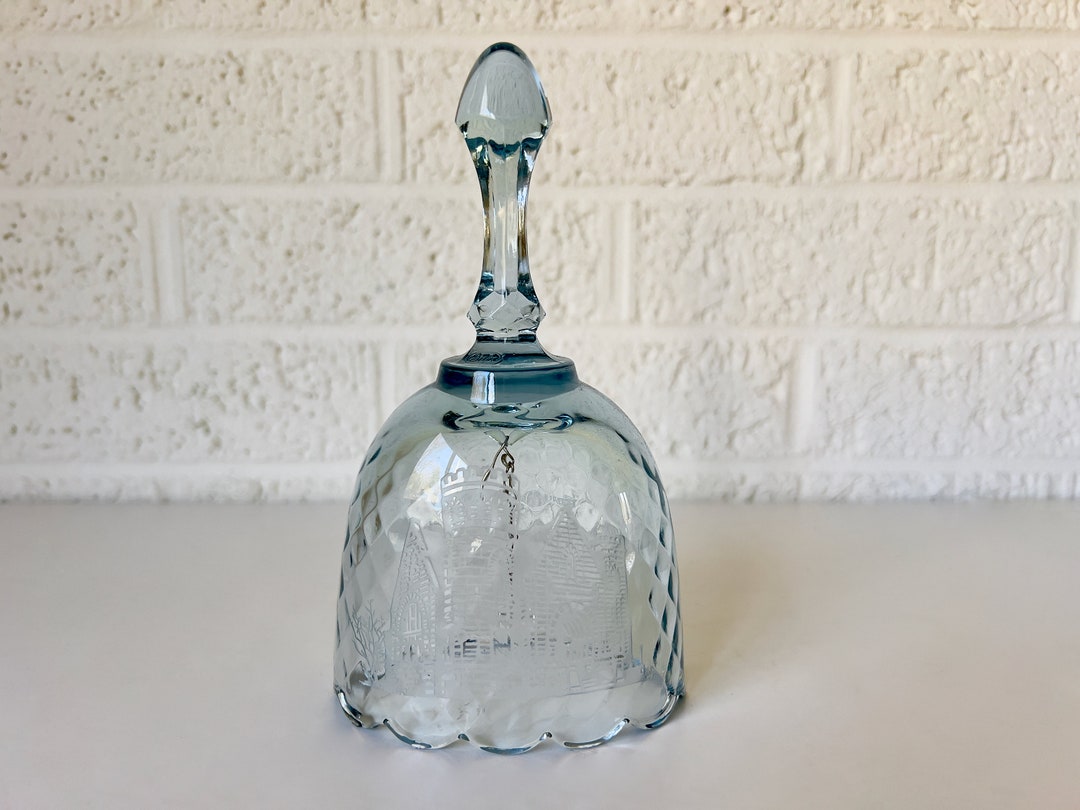 Vintage Fenton Blue Glass Bell | - Etsy
