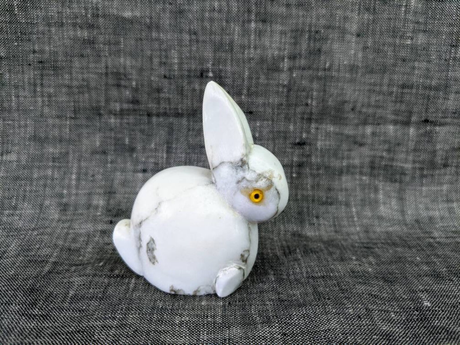 Vintage White Marble Bunny Figurine | Etsy