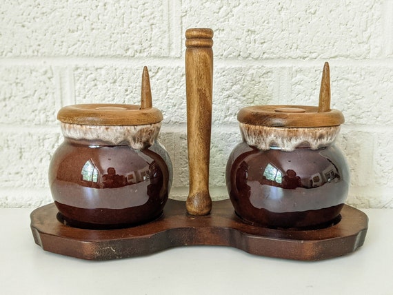 Vintage Drip Pottery Condiment Caddy Jam Caddy Honey Caddy - Etsy