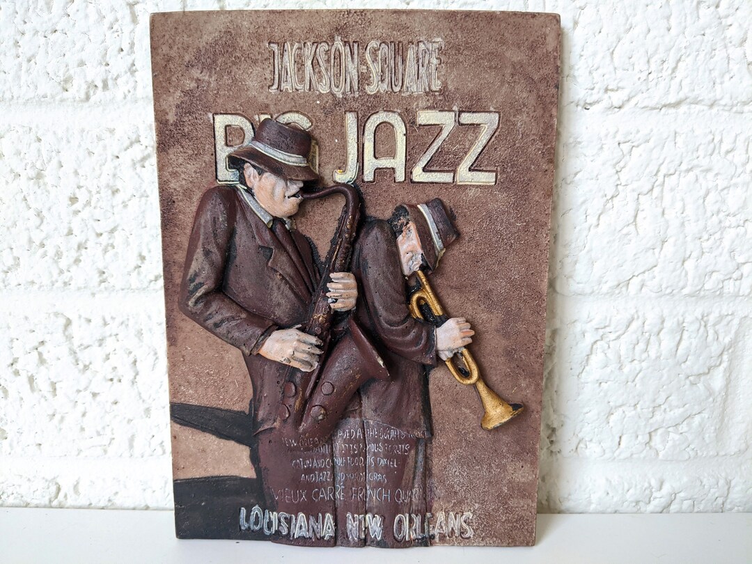 Vintage Jackson Square Big Jazz Wall Plaque | New Orleans, Louisiana ...