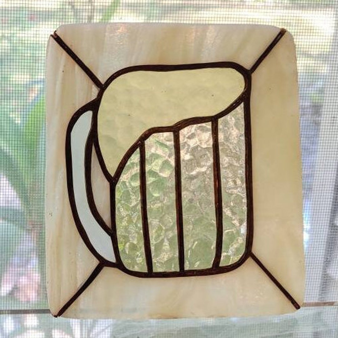 Vintage Stained Glass Panel | Beer Glass Panels | Pub Panel - Etsy