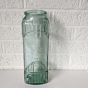 Tall Vintage Triangular Glass Bottle, Jar, or Vase | Possibly Libbey ...