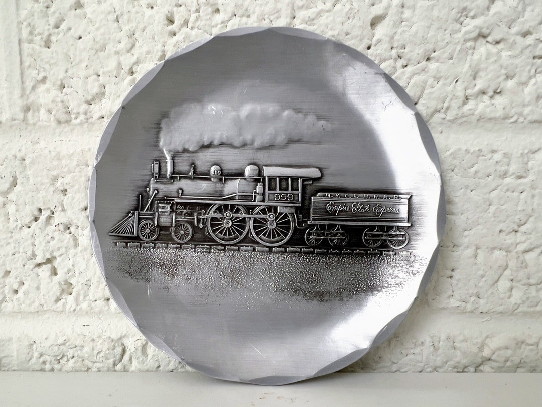 Vintage Wendell August Forge Steam Engine Hammered Metal Plaque | Train ...