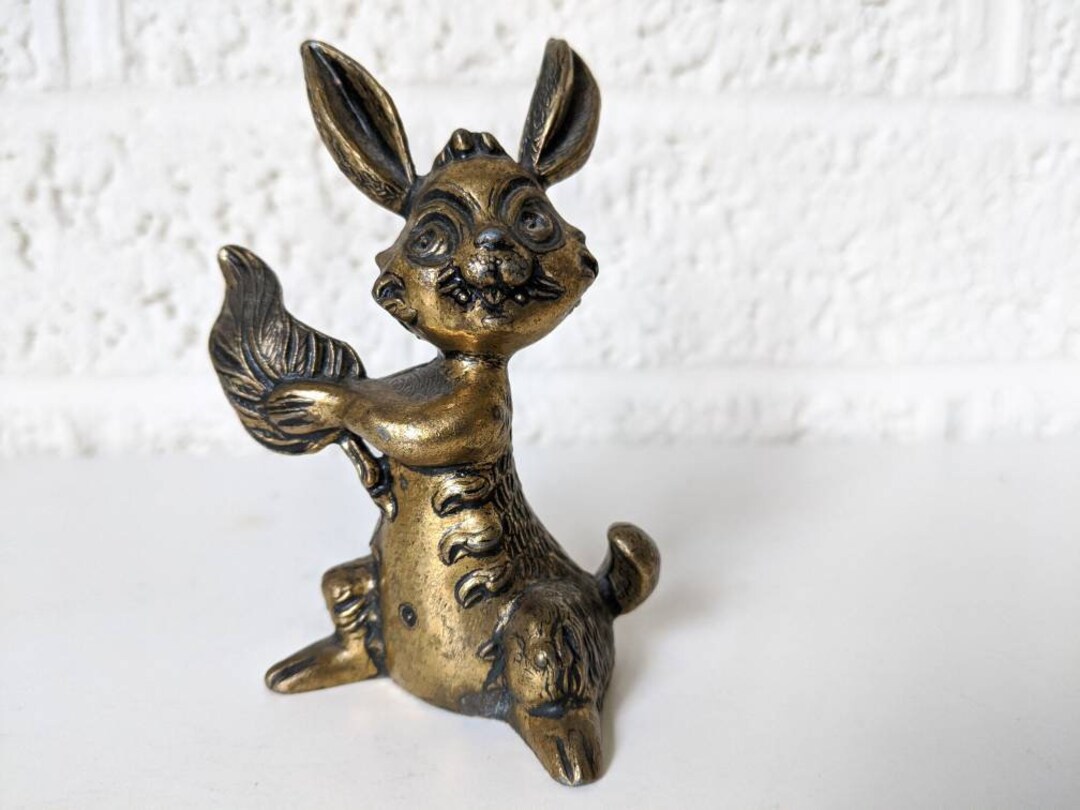 Vintage Brass Bunny | Brass Rabbit | Mod. Dep. Made in Italy Brass ...
