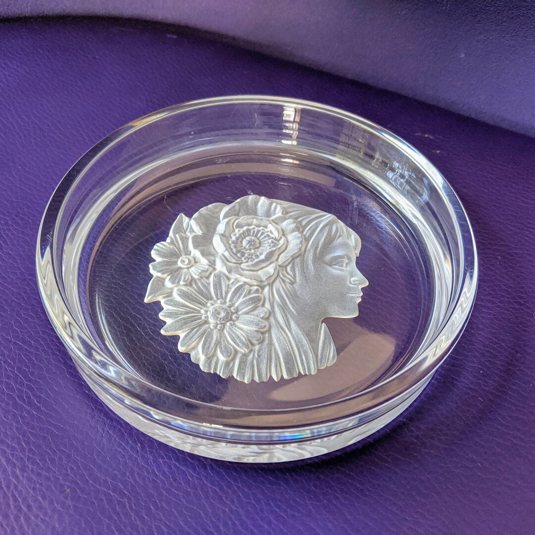 Vintage Pair Etched Glass Wine Coasters Featuring Ladies' - Etsy