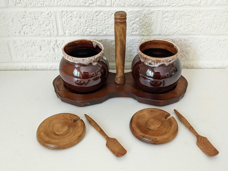 Vintage Drip Pottery Condiment Caddy Jam Caddy Honey Caddy - Etsy