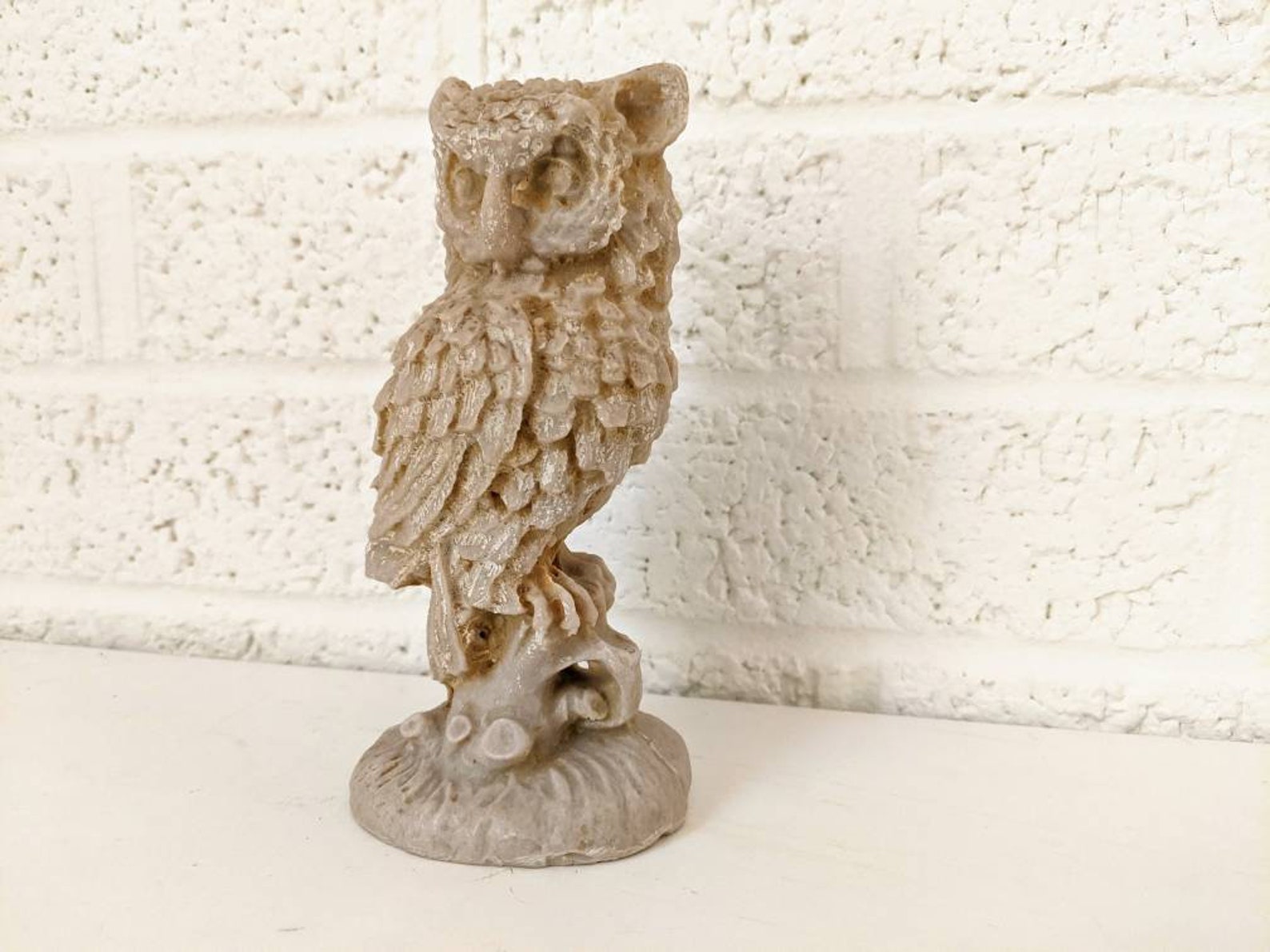 Vintage Resin Owl Figurine - Etsy