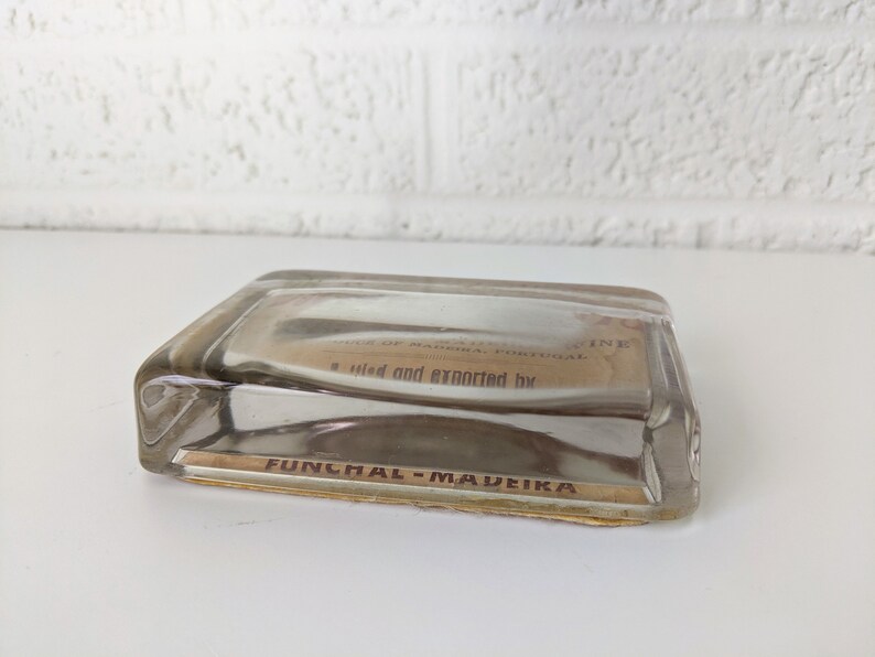 Vintage Glass Paperweight Wine Label - Etsy