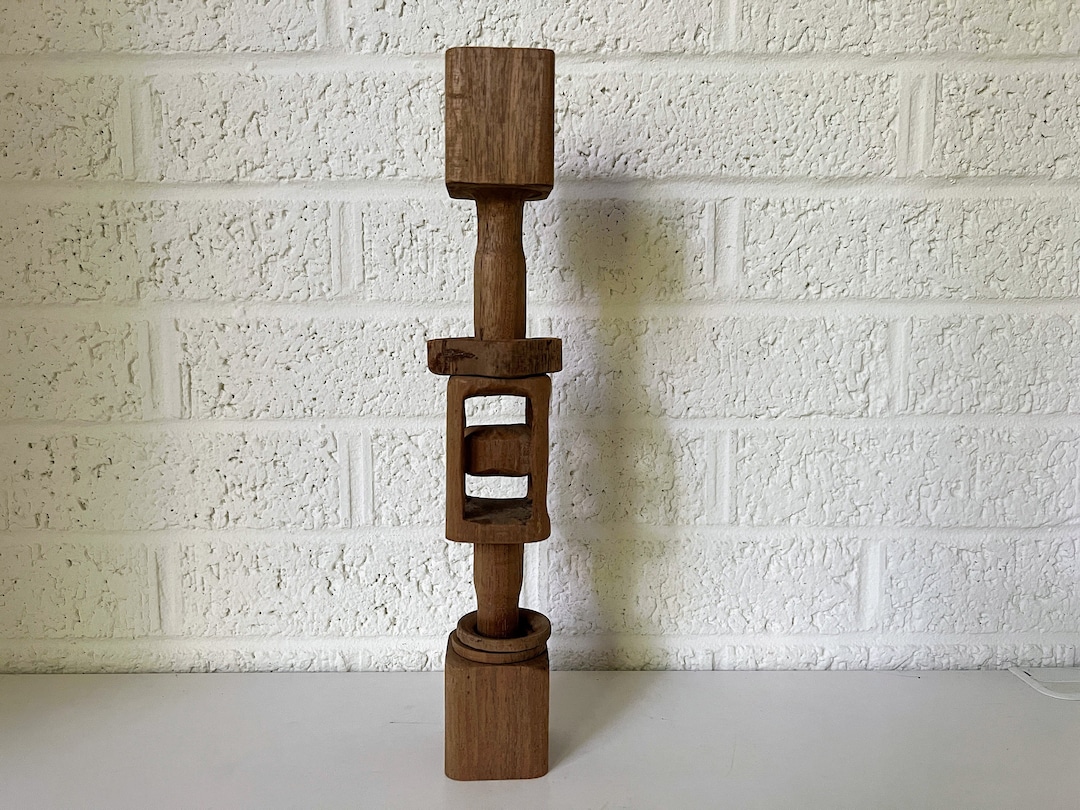 Vintage Wooden Sculpture or Rattle, One of a Kind | Hand Carved Baby ...
