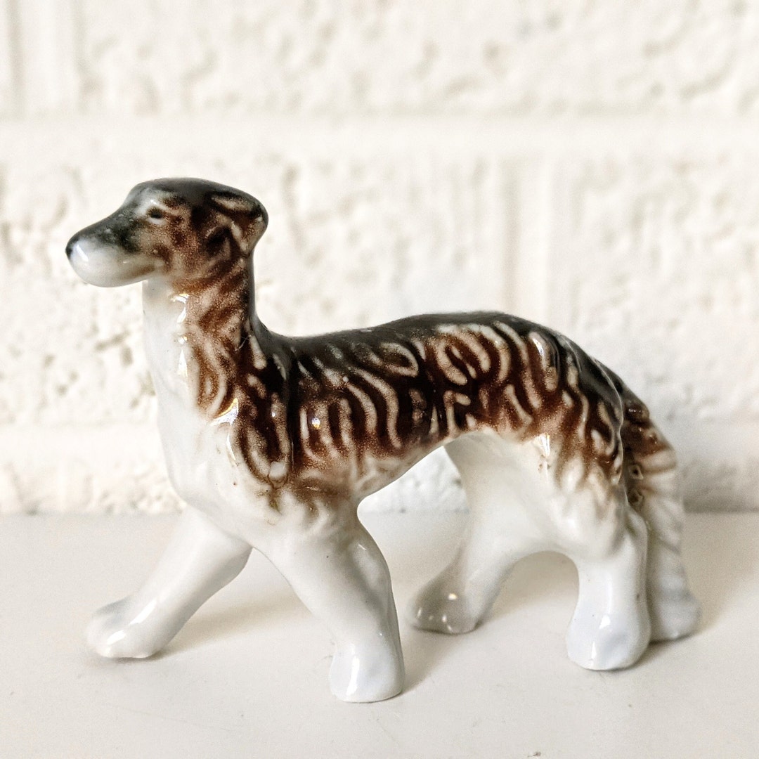 Small Vintage Afghan Hound Figurine | Scottish Deerhound | White and ...