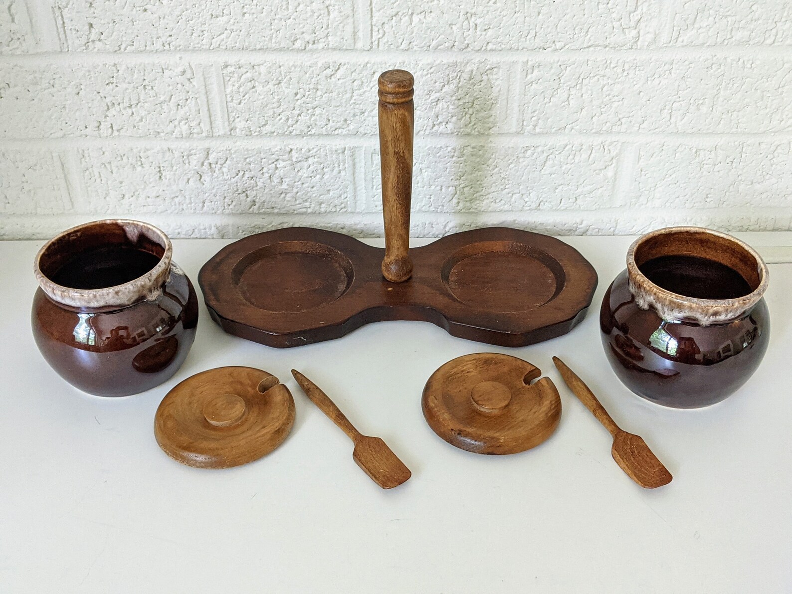 Vintage Drip Pottery Condiment Caddy Jam Caddy Honey Caddy - Etsy