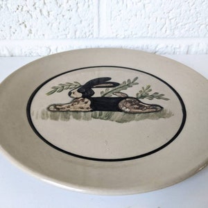 Vintage Stoneware Plate With Rabbit Design - Etsy