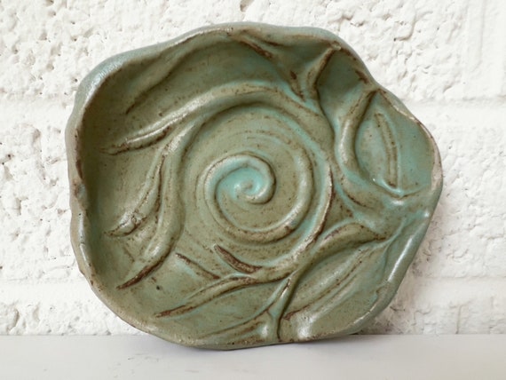 Studio Pottery Dish with Tree and Spiral Branches | M… - Gem
