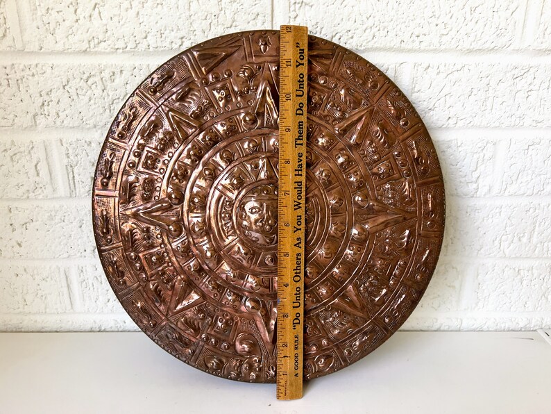 Vintage Copper Disk Mayan Calendar Wall Art - Etsy