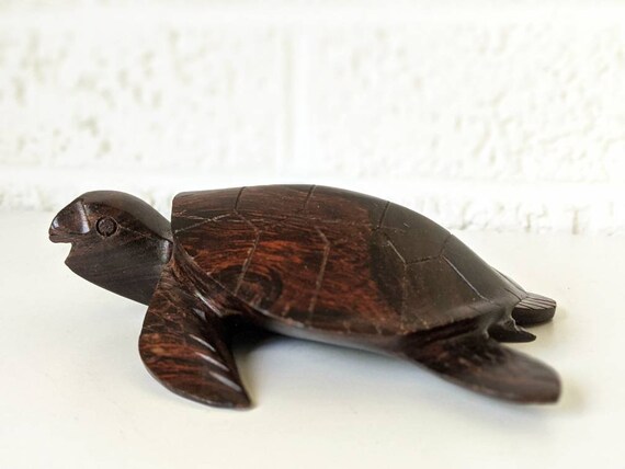Hand Carved Wood Sea Turtle