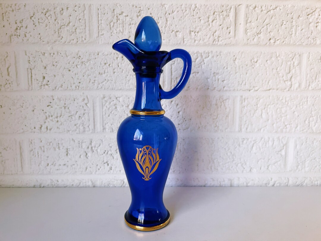 Vintage Cobalt Blue Vase | Avon Bottle | Pitcher With Stopper - Etsy