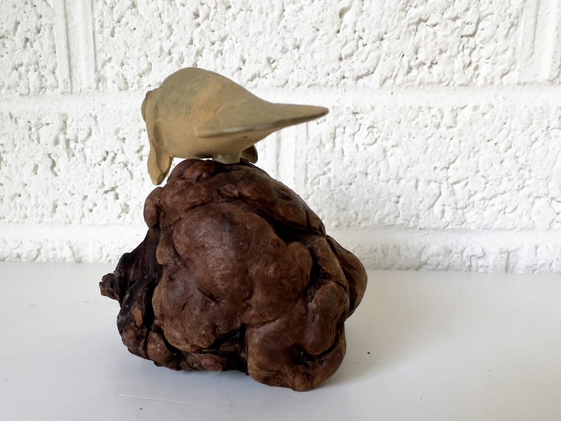 Vintage Carved Wooden Manatee on Burlwood - Etsy