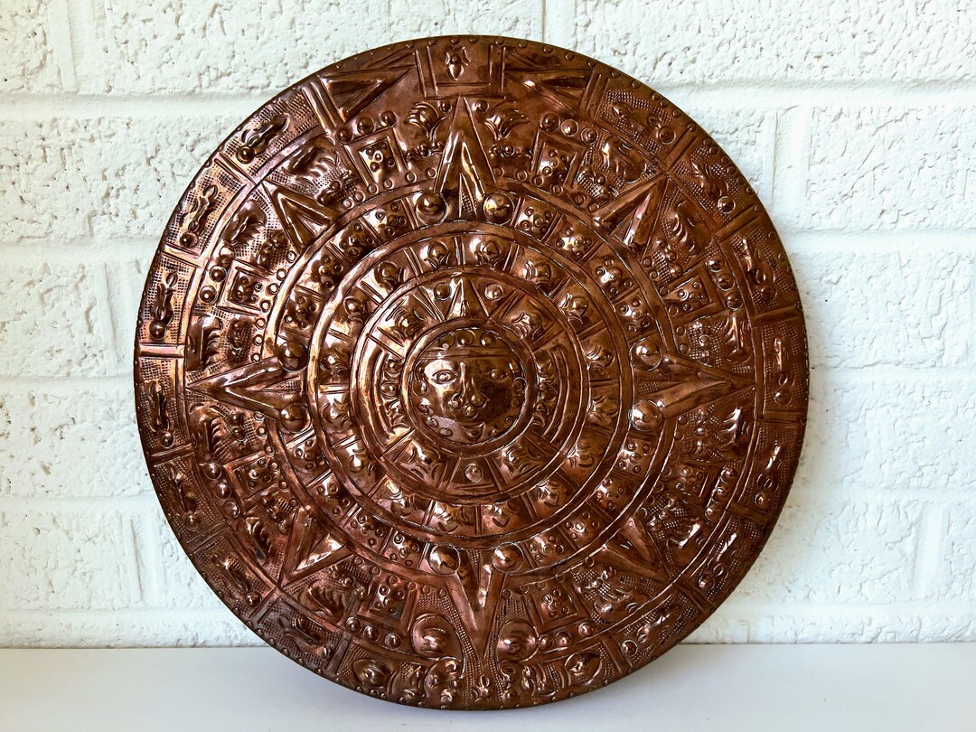 Vintage Copper Disk Mayan Calendar Wall Art - Etsy