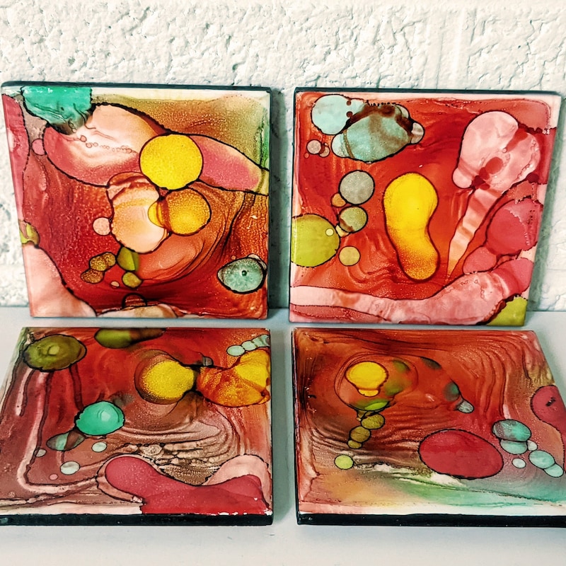 Alcohol Ink Tiles - Etsy