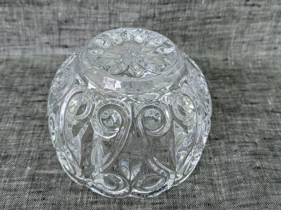 Small Vintage Glass Bowl with Scroll Design | Etsy