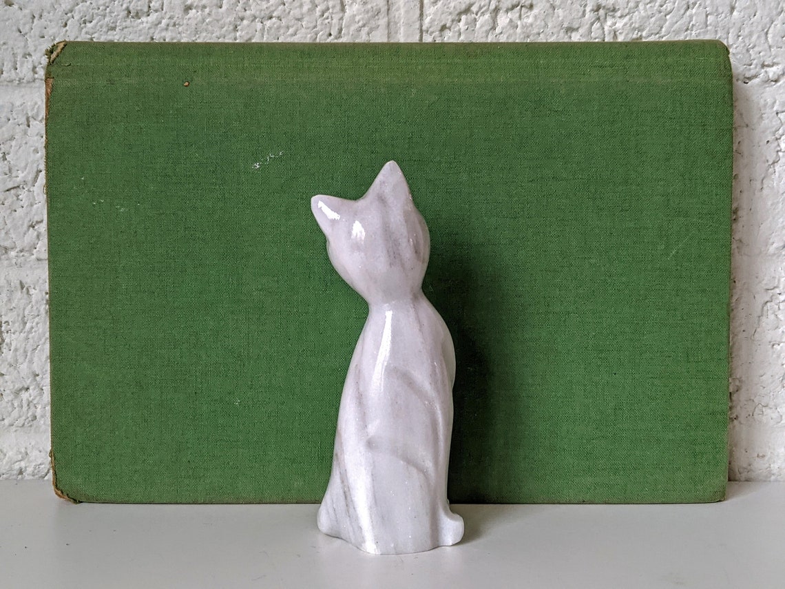 Vintage Carved Marble Cat Carved Stone Cat Figurine - Etsy