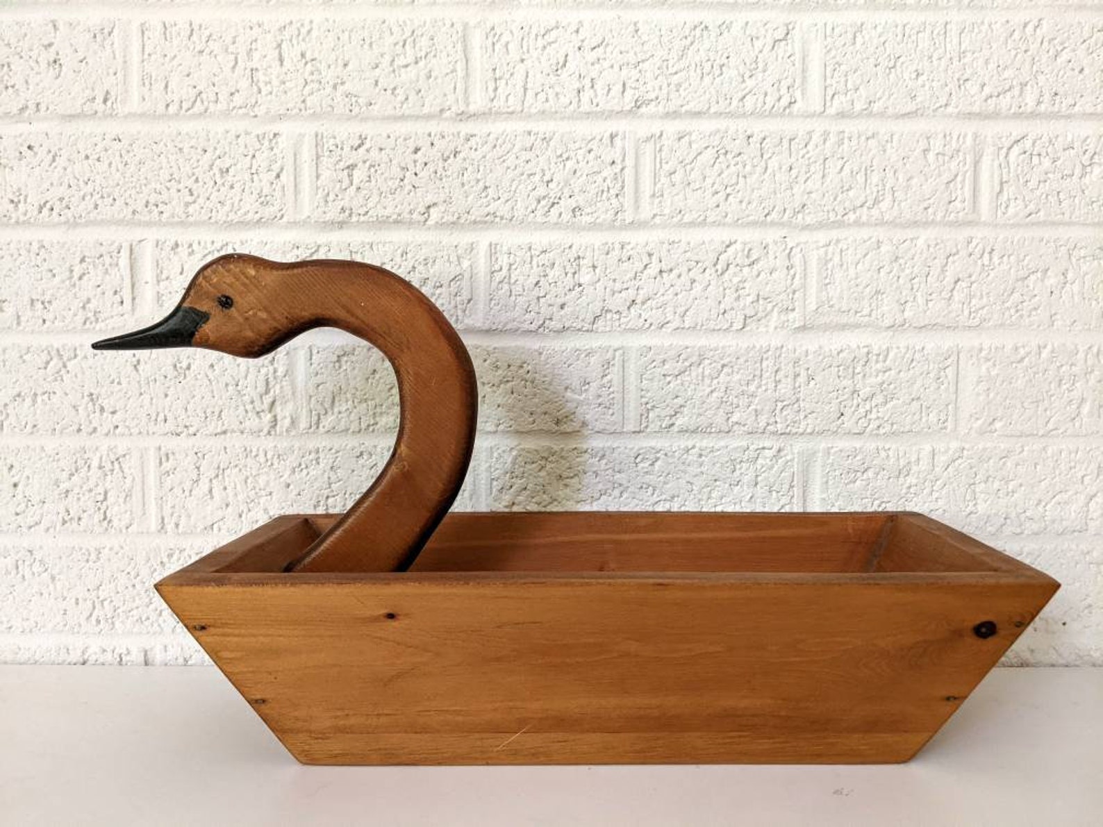 Vintage Wood Goose Basket Planter Magazine Holder Toilet - Etsy