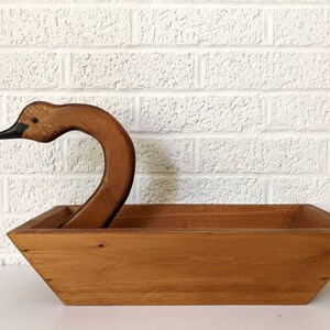 Vintage Wood Goose Basket Planter, Magazine Holder, Toilet Paper Roll ...