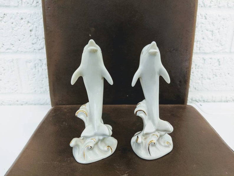 Lenox Dolphin Figurine Porcelain With Gold Accents on Ocean | Etsy