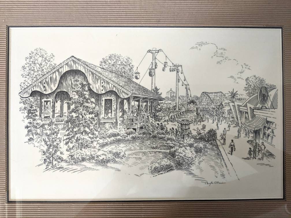 Vintage Framed Caroline Williams Pen and Ink Print Coney | Etsy