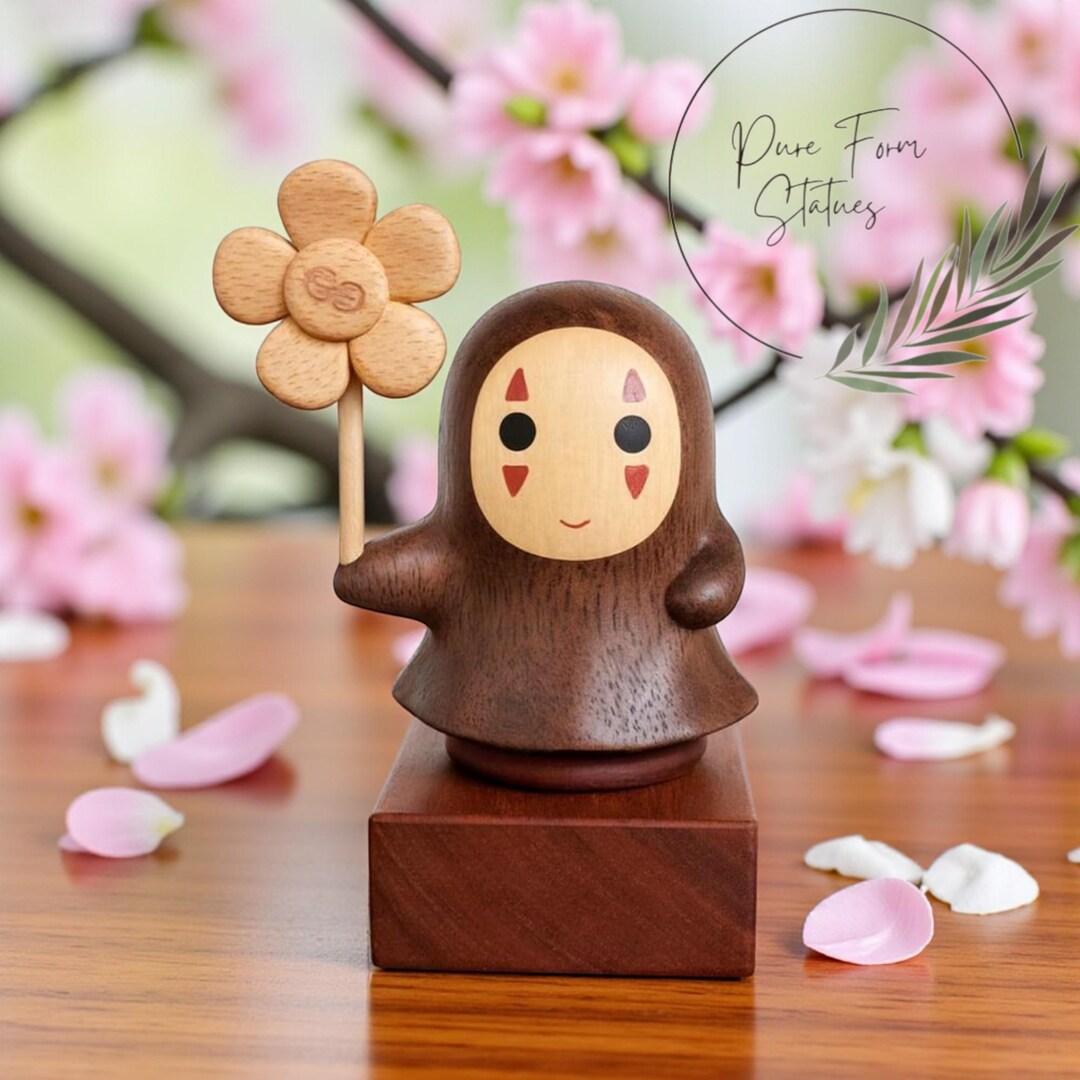 Wooden No-face Music Box – Spirited Away–inspired Desk Decor, Anime ...