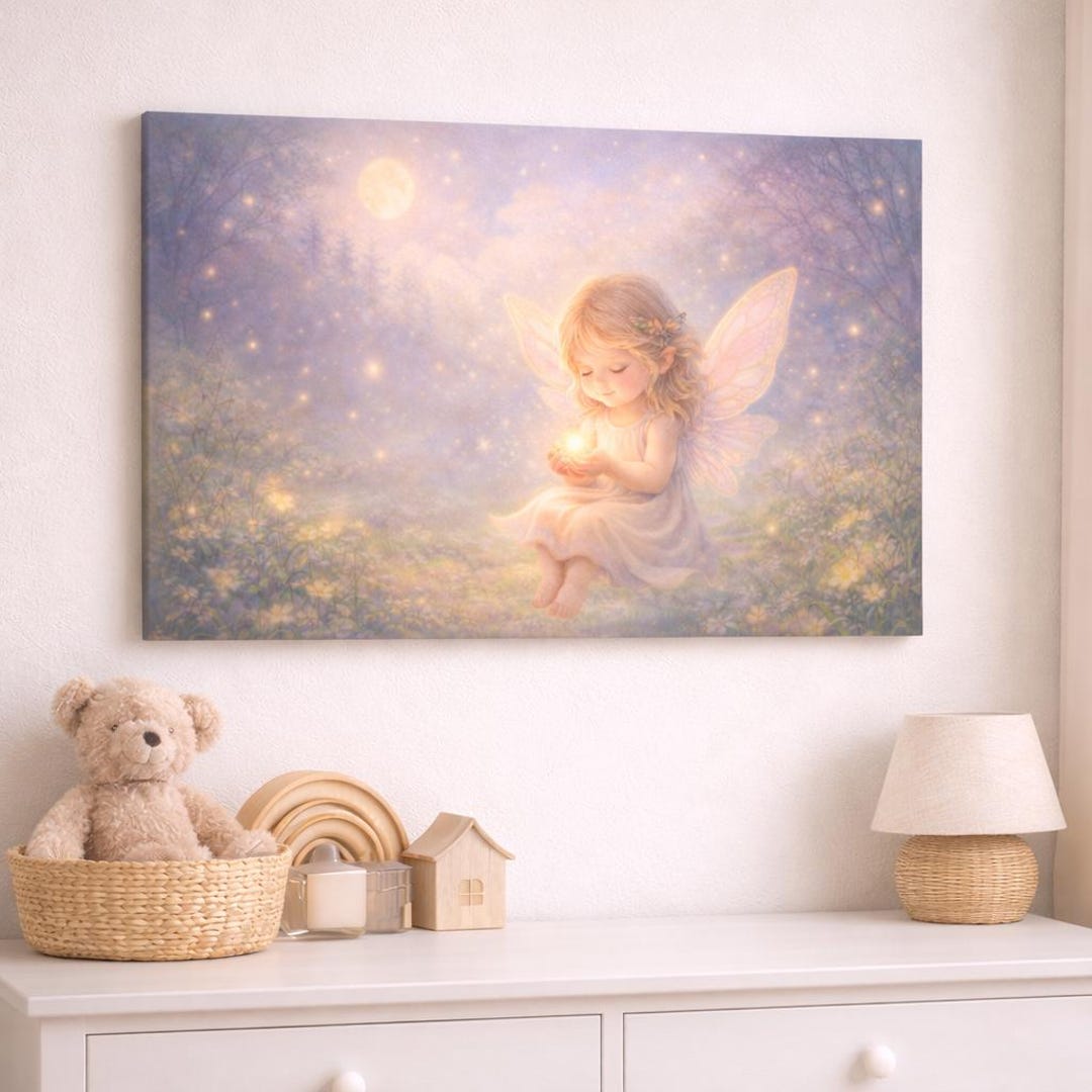 Fairy Nursery Wall Art Canvas, Magical Fairy Bedroom Decor for Baby ...