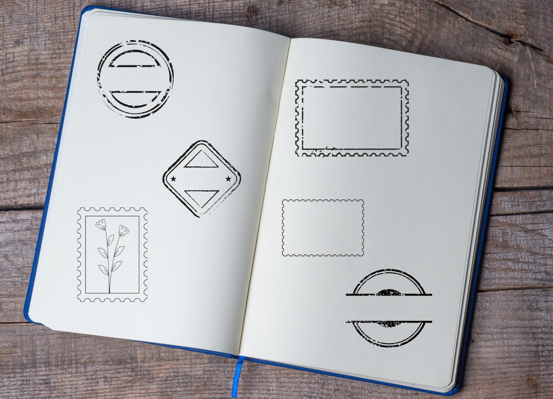 Postage Stamp SVG Bundle, Stamps SVG, Vintage Postal Stamp Svg, Postage ...