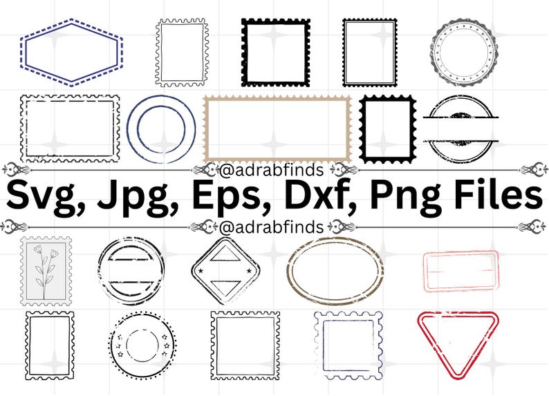 Postage Stamp SVG Bundle, Stamps SVG, Vintage Postal Stamp Svg, Postage ...
