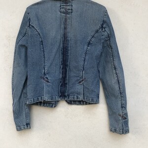 SALE Denim Rhinestone Jacket, Hand Sewn Multi Color Rhinestone Denim ...