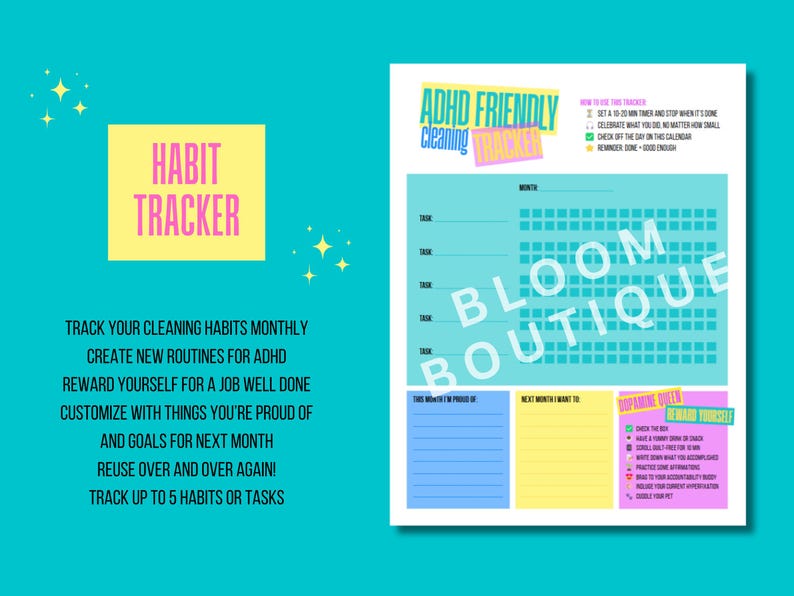 ADHD Cleaning Checklist Bundle: Room-by-room, Appliance Tracker ...