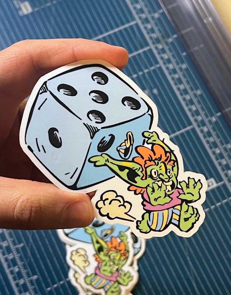 Goblin Giant Dice Laminated Sticker - Etsy
