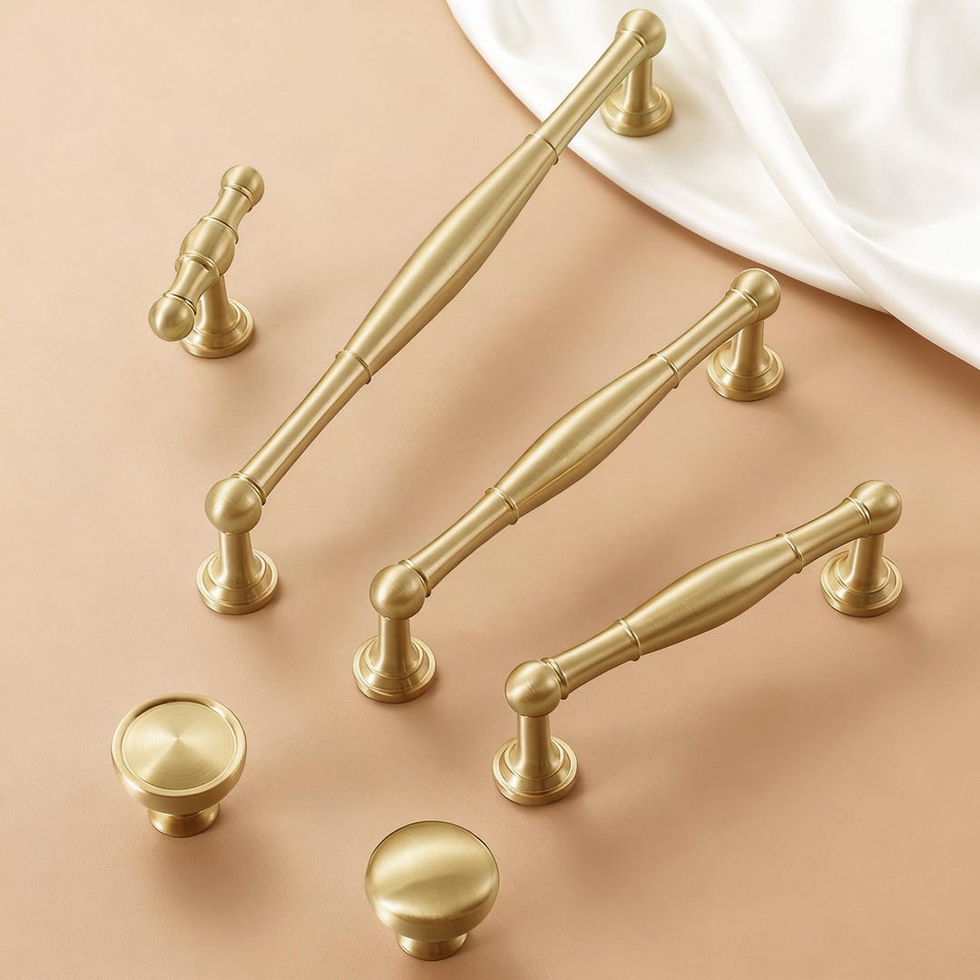 Brass Sleek Handle, Gold Drawer Pulls, Brass Closet Handles - Etsy