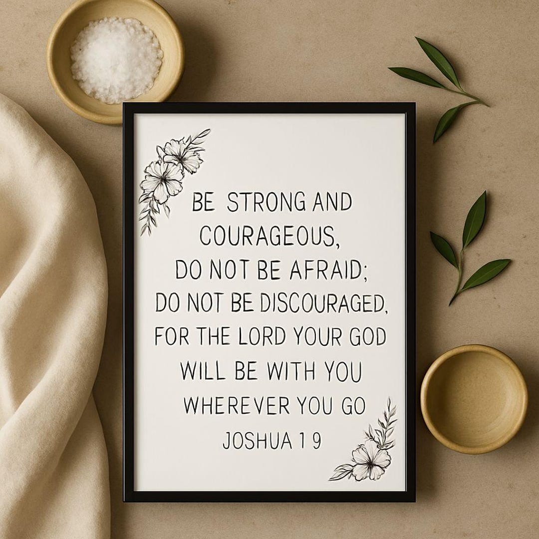 Scripture Wall Art Print: Joshua Chapter 1 Verse 9 - Etsy