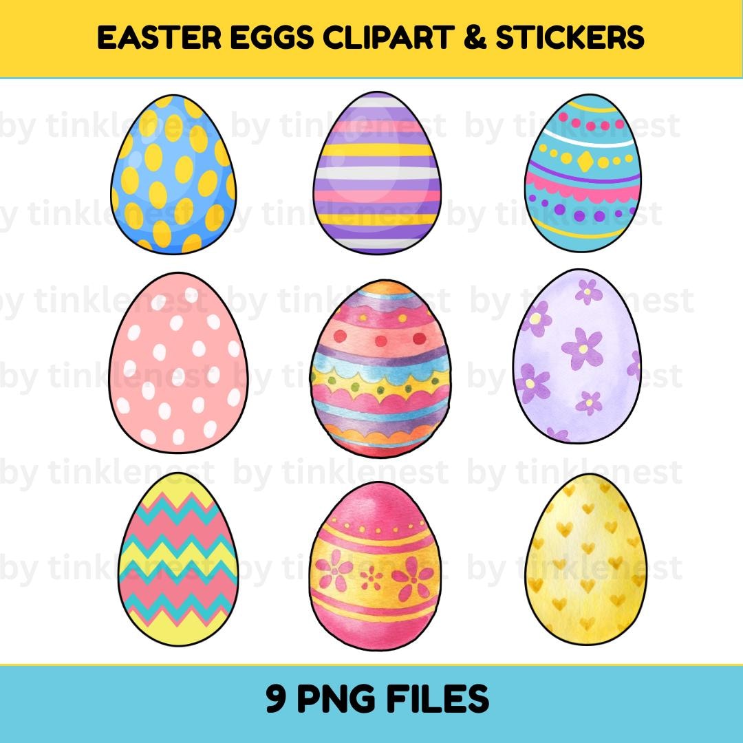 Easter Egg Stickers | Pastel Clipart, Kids Crafts (digital Download) - Etsy