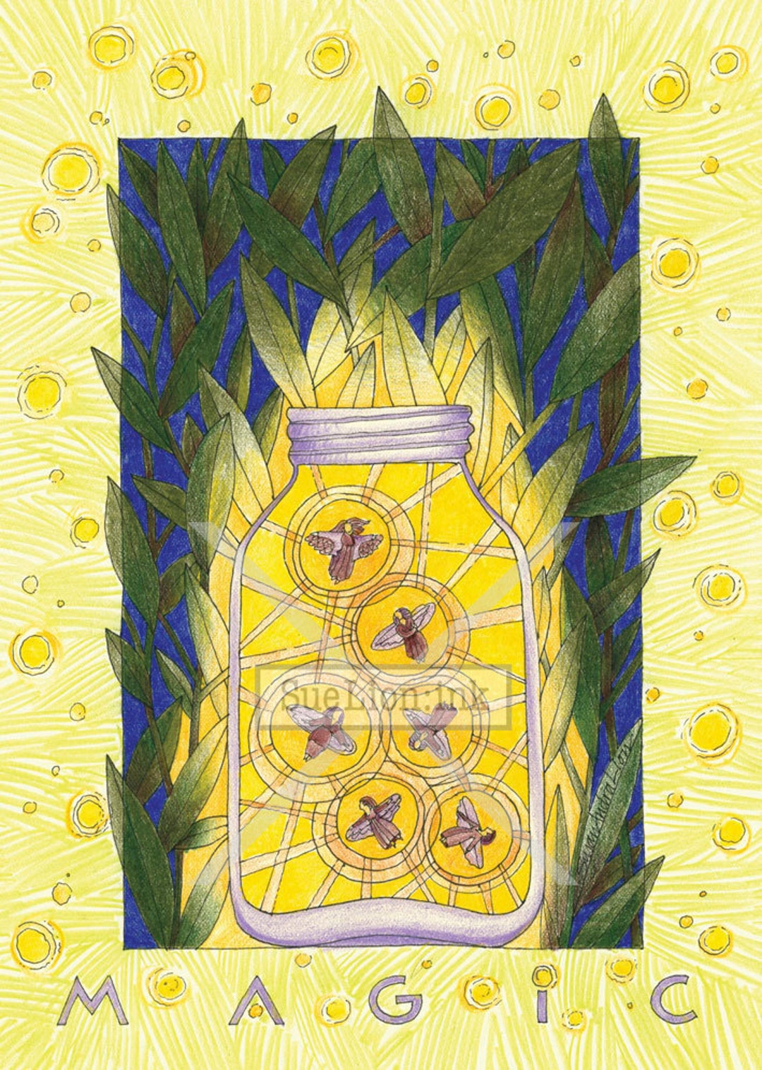 Magic Talisman - A7 Card - Fireflies Are Angels - Etsy