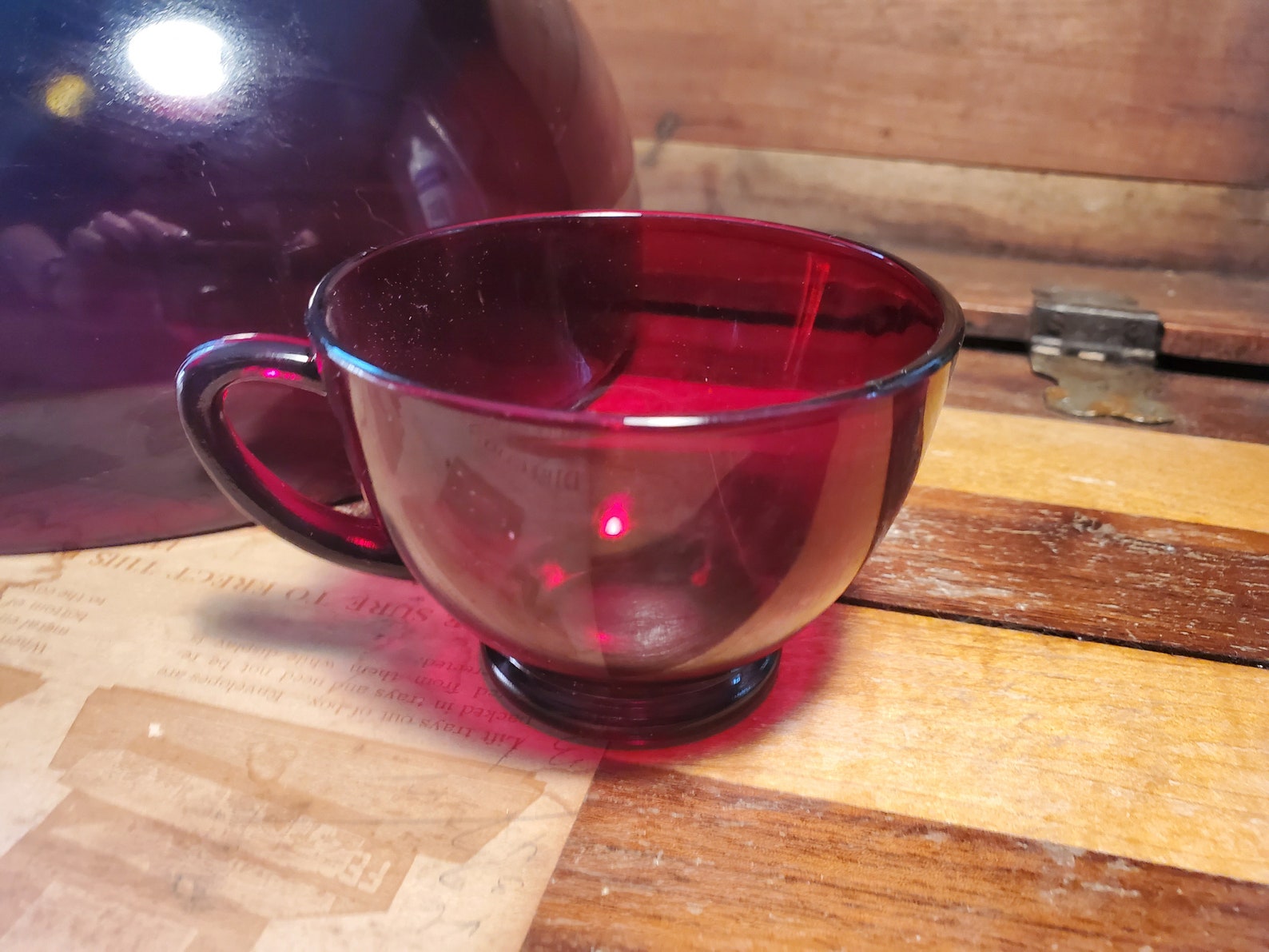 Punch Bowl Set Glass Royal Ruby Anchor Hocking Vintage - Etsy