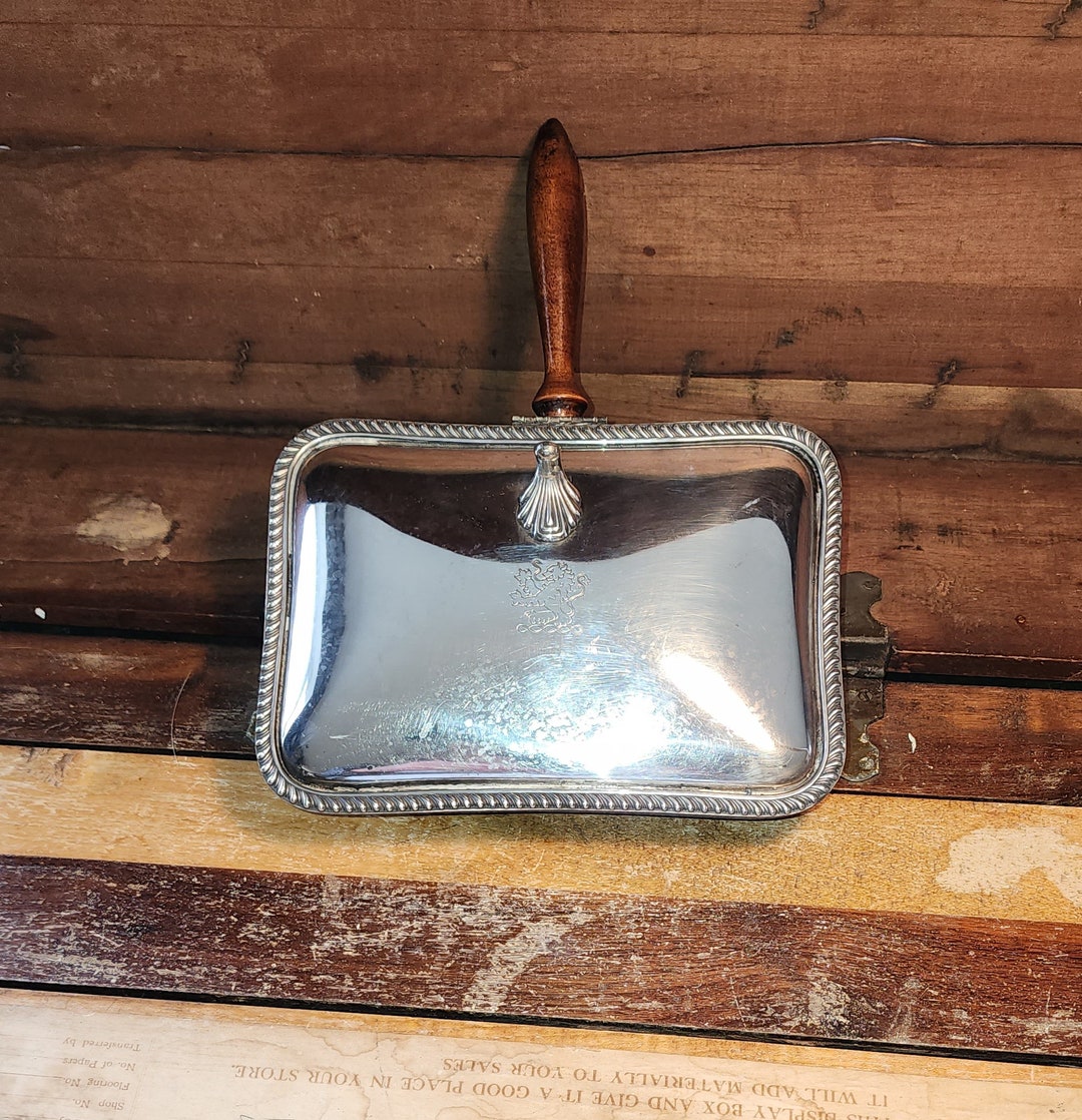 Silent Butler Silverplate Wooden Handle Rope Accent Vintage - Etsy