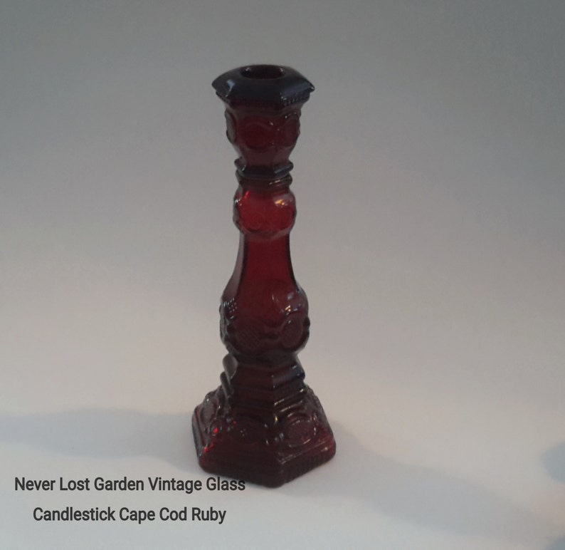 Ruby Red Candlestick Avon 1876 Cape Cod - Etsy