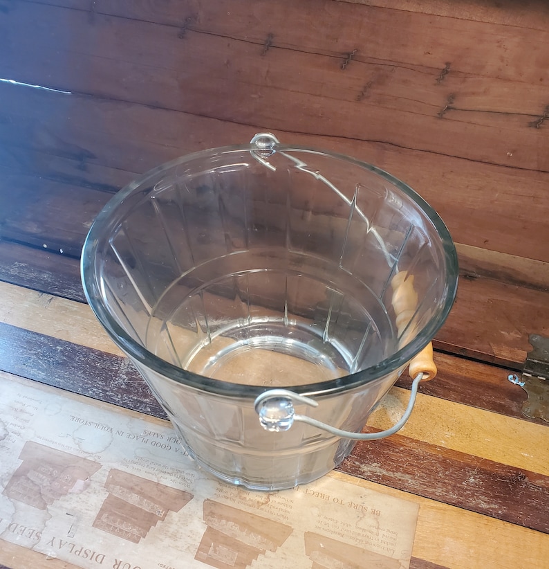 Bushel Basket Anchor Hocking Glass Ice Bucket Vintage - Etsy