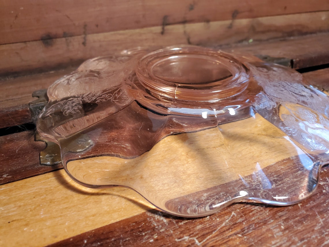 Pink Glass Nora Bird Mayonnaise Underplate Paden City - Etsy