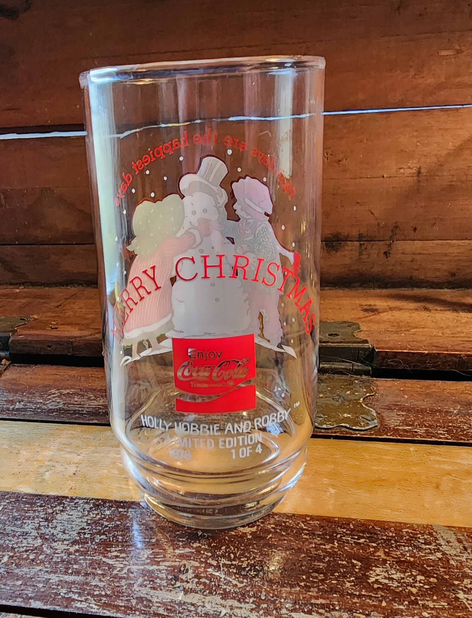 Holly and Robby Hobbie 1978 Coca Cola Christmas Glass Tumbler Vintage ...