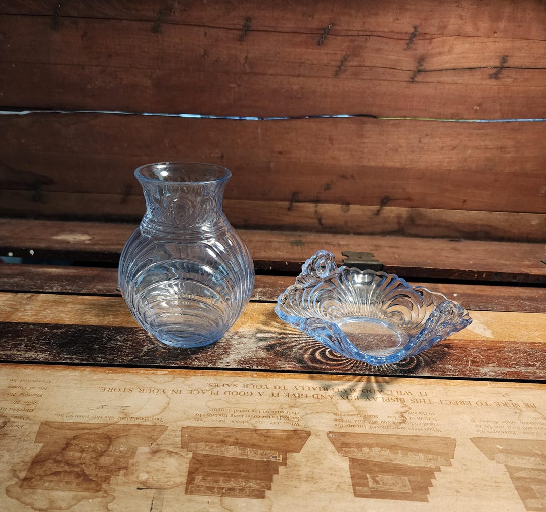 Bon Bon Ball Vase Caprice Moonlight Blue Cambridge Glass Vintage - Etsy
