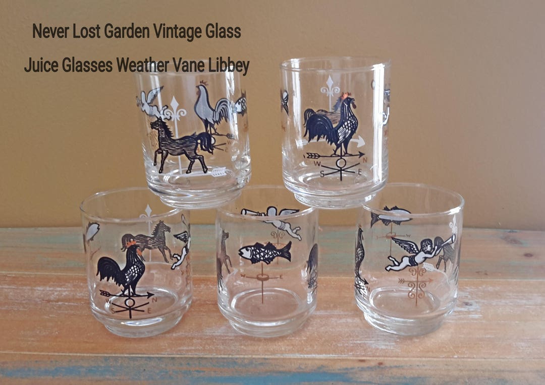Weather Vane Glass Juice Tumblers Libbey Vintage - Etsy